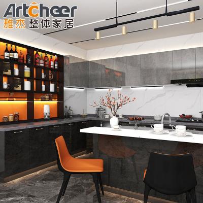 China Eco-Friendly U Shape Kitchen Cabinet with 5 Year Warranty and Customizable Size for sale