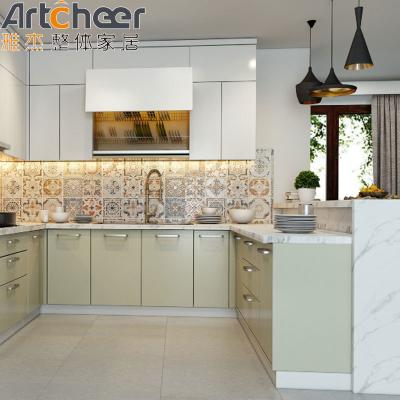 China Modern U Shape Kitchen Cabinet with Plywood Carcass and 3 Years Warranty for Modular Kitchen Design for sale