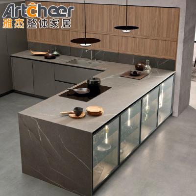 China Modern Design Kitchen Cabinet with Stainless Steel Organizer Shelf and 3 Years Guarantee for sale