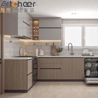 China U Shape Kitchen Cabinet with Quartz Stone Table Top, 3 Years Guarantee, and Customized Color for sale