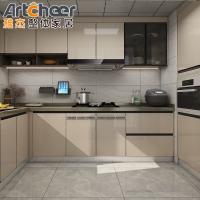 China Modern U Shape Kitchen Cabinet with Waterproof Design PVC Door Finish and Eco-Friendly Material for sale