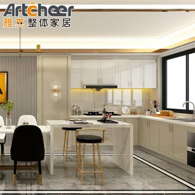 China Modern European Design Customized Size Eco-Friendly Material Kitchen Cabinet Modular Kitchen Cabinets for sale