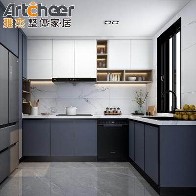 China Modern Design Solid Wood Kitchen Cabinet Modular Kitchen with Customized Size for sale