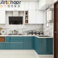 China Eco-Friendly Fireproof L Shape Kitchen Cabinet with Customizable Modular Design for sale