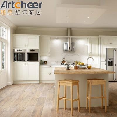 China Modern Design Solid Wood L Shape Kitchen Cabinet Eco-Friendly Modular Kitchen for sale