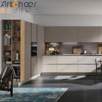 China Modern Design L Shape Kitchen Cabinet with Melamine Panel Finish and Custom Size for sale