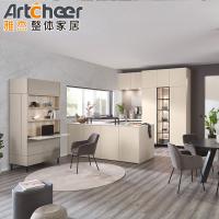 China Modern Design Matte White L Shape Kitchen Cabinet with Custom Size for Villa for sale