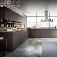 China Modern Design HPL Laminated Finish Modular Kitchen Cabinets with 3 Years Warranty for Apartments for sale