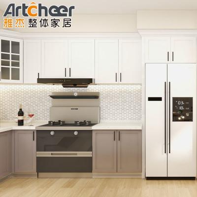China Eco-Friendly L Shape Kitchen Cabinet with 5 Year Warranty and Scandinavian Design for sale