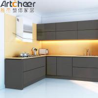 China Custom Size L Shape Kitchen Cabinet with Plywood Carcass and Lift System for sale