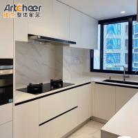 China Pure Matte White L Shape Kitchen Cabinet with Custom Size and 5 Year Warranty for sale
