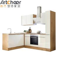 China Modern L Shape Kitchen Cabinet with Melamine Finish and 3 Years Warranty in Customizable Size for sale