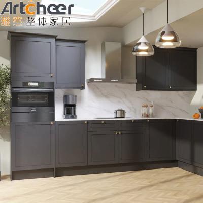 China Modern Design White Color L Shape Kitchen Cabinet with 3 Years Warranty for sale