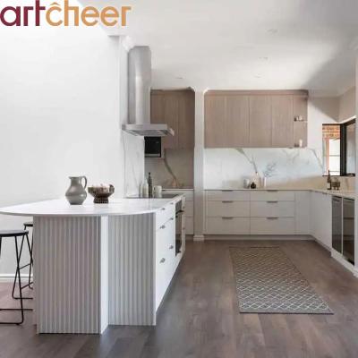 China Modern White Design L Shape Kitchen Island with Contemporary Design and 4 Years Warranty for sale
