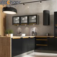 China German Design L Shape Kitchen Cabinet with Aluminium Door and Lacquer Body Finish for Projects for sale