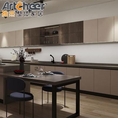 China Modern Design L Shape Kitchen Cabinet with Custom Size and Eco-Friendly Material for Apartments and Villas for sale