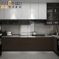 China Eco-Friendly L Shape Kitchen Cabinet with Customizable Color and 3 Years Guarantee for sale