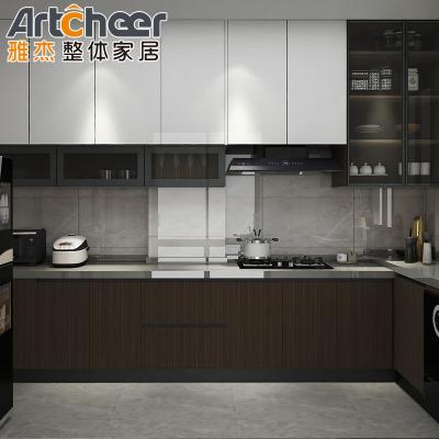 China Eco-Friendly L Shape Kitchen Cabinet with Customizable Color and 3 Years Guarantee for sale