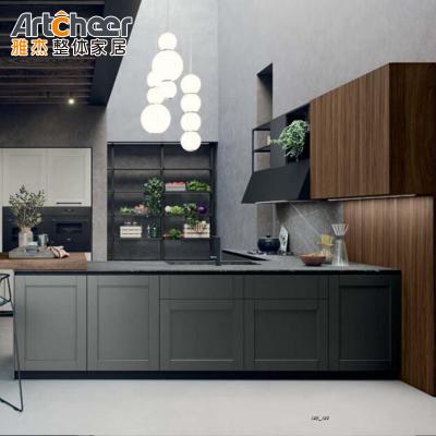 China Modern Design Solid Wood Kitchen Cabinet with Customized Color for Luxury Kitchen Furniture for sale