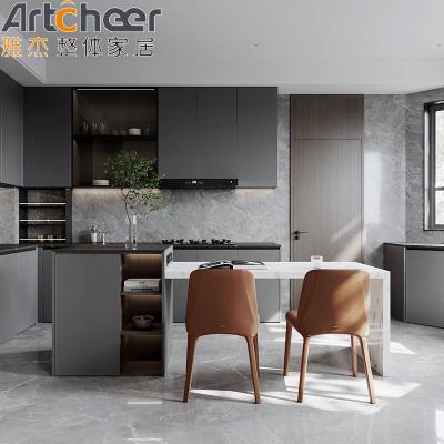 China Solid Wood Custom Size L Shape Kitchen Cabinet with Eco-Friendly Material for Modern Modular Kitchens for sale