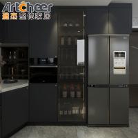 China L Shape Solid Wood Kitchen Cabinet Free Standing with Customized Size for Modern Kitchens for sale