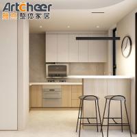 China European Design L Shape Kitchen Cabinet with Aluminium Profile and Resin Laminate Countertop for sale
