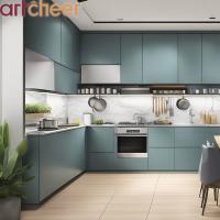 China Luxury European Design L Shape Kitchen Cabinet with Quartz Stone Top and Custom Furniture for sale