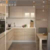 China L Shape Kitchen Cabinet with 5 Drawers MDF Material Minimalist Style Modular Design for sale