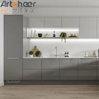 China Modern Design L Shape Kitchen Cabinet with Melamine Finish and Customized Size for sale