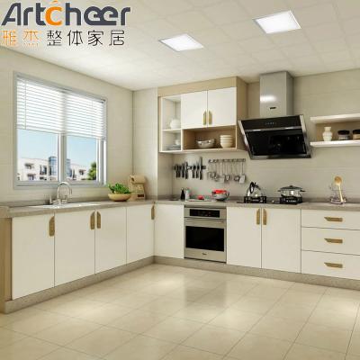 China Adjustable Plywood L Shape Kitchen Cabinet with Minimalist Design and Customized Color for sale