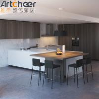 China Modern Design L Shape Kitchen Cabinet with Glass Door and Customized Size for Projects for sale