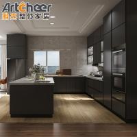 China Modern L Shape Kitchen Cabinet with Melamine Material and Customized Size Offering 3 Years Guarantee for sale