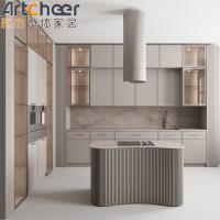 China Solid Wood Material Vintage Modular Design L Shape Kitchen Cabinet with Customized Size for sale