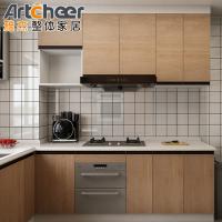 China Maple Kitchen Cabinet with Mahogany Door and Marble Top in French Design Style for sale
