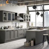China Modern Design Solid Wood Kitchen Cabinet with Customized Size and Modular Kitchen Cupboard for sale