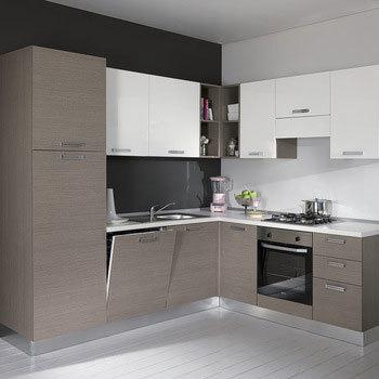 China Wall Mounted Eco-Friendly L Shape Kitchen Cabinet with 5 Year Warranty for sale