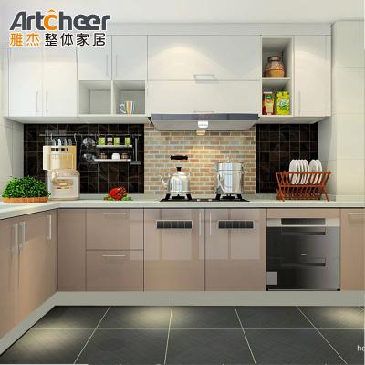 China Artcheer Modern L Shape Kitchen Cabinet with Customized Color Eco-Friendly Material and 3 Years Guarantee for sale
