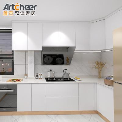 China PVC High Gloss Modern L Shape Kitchen Cabinet with Customized Size and Competitive Price for sale