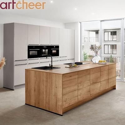 China Custom Size Eco-Friendly Fireproof Kitchen Cabinet Modular Kitchen for Hotel and Apartment for sale