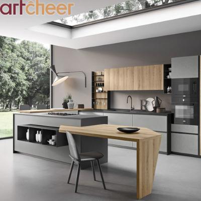 China Modern Design Custom Size Kitchen Cabinet with Melamine Finish I Shape Modular Kitchen for sale