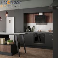 China Modern Modular Kitchen Cabinet with White Quartz Stone Top and Eco-Friendly Material for sale