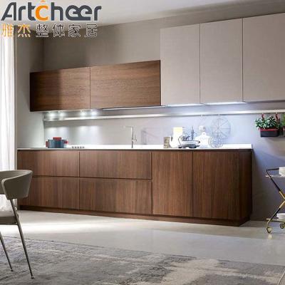 China Custom Kitchen Cabinet with Solid Rustic Design and Pull Down Cupboard in Custom Size for sale