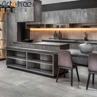 China Customizable Color Eco-Friendly Modular Kitchen Cabinet with 3 Years Warranty and Island for sale