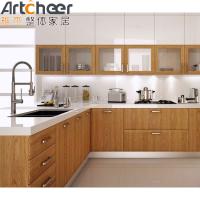 China Farmhouse Design Nature Color Eco-Friendly Kitchen Cabinet Modular Kitchen Cabinets for sale
