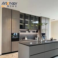China Italian Design Upper Kitchen Cabinet with Glass Door and Customized Color Options for sale