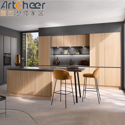 China Wholesale U Shape Design Kitchen Cabinets with American Ash Wood Finish and Eco-Friendly Material for sale