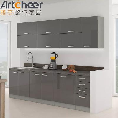 China Modern Modular Style Kitchen Cabinet with Plywood Structure and Faucet Drawer Basket for Small Kitchens for sale
