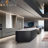 China Modern PVC Laminated Kitchen Cabinet with Aluminium Drawer and 5 Year Warranty in Customizable Sizes for sale