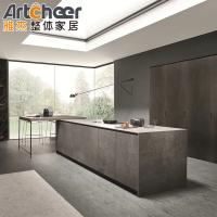 China Italian Laminate Luxury Design PVC Finish Kitchen Cabinets and Base Cabinets for sale