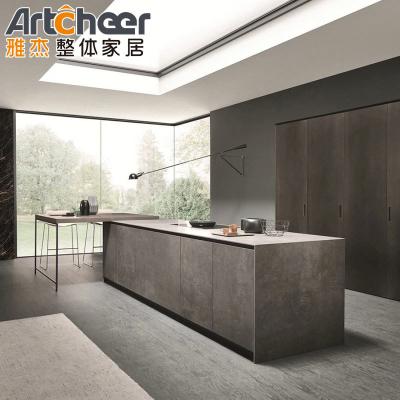 China Italian Laminate Luxury Design PVC Finish Kitchen Cabinets and Base Cabinets for sale